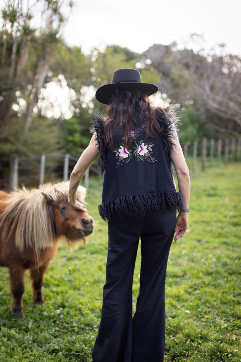 Midnight Rose Vest with Celestine silk lining - size S/M ...